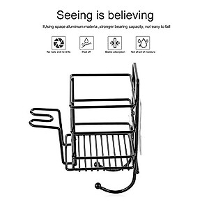 Zerodeko Shelving Brackets Wall Rack Shelf Shower Shower shower shelves shower basket shower rack Organizer Shelf, Adhesive Wall Mount Shelves Toothbrush Holders Wall Mounted