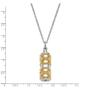 925 Sterling Silver Yellow Gold-Tone Ash Holder 18in. Pendant Necklace Charm Chain 18"
