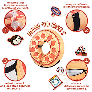 Inflatable Dog Cone Collar，Soft Protective Collar for Dogs and Cats Recovery Pet Cone, E-Collar Dog Neck Pizza Dog Cone After Surgery（No Pump）