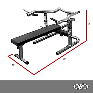 Valor Fitness BF-47 - Weight Bench Press Machine - 9 Adjustable Positions Flat Incline with Converging Arms - Plate Loaded - Chest Arm Ab Workout, Home Gym Equipment 250 LB Combined Max