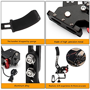 YESHMA 64 Bit USB Handbrake PC Handbrake & Non-Contact Plus Hall Sensor Compatible With G25/27/29/920 T500 T300,Professional Gaming Peripherals using for Racing Games(Black without Clamp)