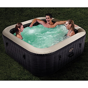 INTEX PureSpa Greystone Deluxe Inflatable Hot Tub, with with Built-in FastFill Inflation System, Spa Control App, and 4 Person Capacity, 83" x 28"
