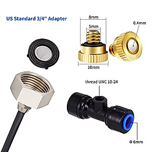 Aomedeelf 82FT Misters for Outside Patio,Outdoor Misting System for Patio,Patio Misters for Cooling Outdoor, 21 Mist Nozzles+3/4" Brass Adapter,Water Mister Outdoor,Outdoor Misters for Patio Garden