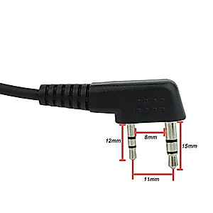 Retevis Walkie Talkie Earpiece with Mic G Shape 2 Pin Adjustable Volume Headset Compatible with Retevis H-777 RT22 RT21 Baofeng UV-5R 888S 2 Way Radio(10 Pack)