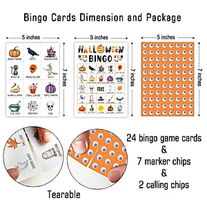 5 x 7 Inches Halloween Bingo Game Cards, Holiday Indoor Outdoor Bingo Game with 24 Players, Party Activity Supplies for Family Colleague Friend Adult Teen Halloween Party School Classroom-04