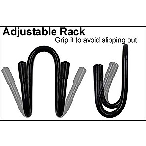 YYST Flexible Over The Seat Hard Hat Rack Holder Back Seat Hanger Headrest Hanger Headrest Hook (Black X 2 Pack)