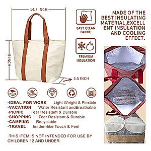 Reusable Lunch Bag Women, Insulated Lunch Tote Bag, Small Lunch Bag, Adult Lunch Bag, Lightweight and Water-Resistant Lunch Bag for Women, Black