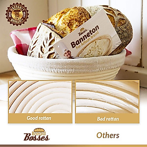 9 Inch Bread Banneton Proofing Basket & 10 Inch Oval Bread Banneton Proofing Basket