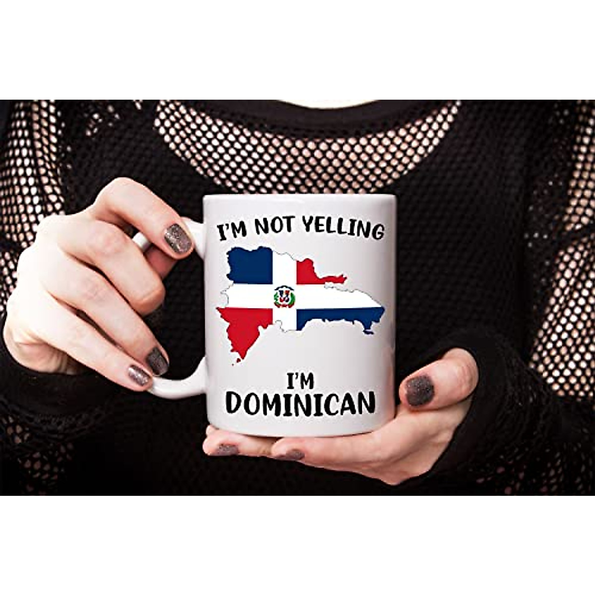Funny Dominican Republic Pride Coffee Mugs, I'm Not Yelling I'm Dominican Mug, Gift Idea for Dominican Men and Women Featuring the Country Map and Flag, Proud Patriot Souvenirs and Gifts