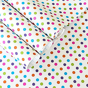 17.7" x 78.7" Colorful Dot Contact Paper Self Adhesive Shelf Liner Sticker Peel and Stick Polka Dot Wallpaper Self Adhesive Vinyl Contact Paper for Wall Bed Room Furniture Kitchen Cabinet Countertop