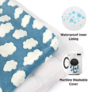 Lesure Large Dog Beds-Thick Shredded Chopped Foam Pet Bed, Dog Bed Indoor with Removable Cover, Cute Modern Fuzzy Plush & Anti Slip Bottom(36'x27', Green)