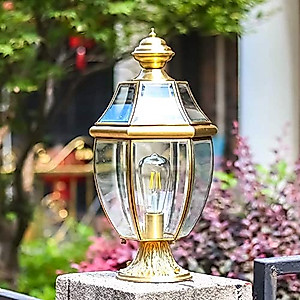 MODEBHD Retro European E27 LED Garden Landscape Waterproof Column Lamp Post Pillar Light Vintage Outdoor Table Lamp Rainproof Lawn Garden Lights Aluminum Street Post Lights