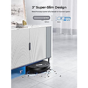 Laresar Robot Vacuums and Mop Combo, Max 4500Pa Suction, Evol 3 Robotic Vacuum Cleaner with Auto Carpet Boost, Self-Charging, App&Remote&Voice Control, Super-Slim, Ideal for Pet Hair and Carpets