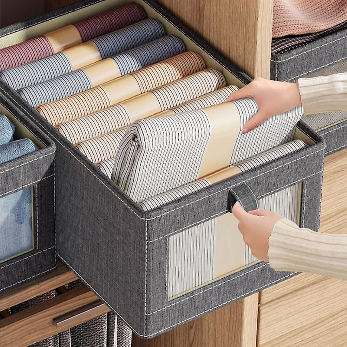 Visible Closets Clothes Organizer Jeans Storage Box Cabinet Drawer Bedroom Wardrobe Underwear Socks Storage Organizer