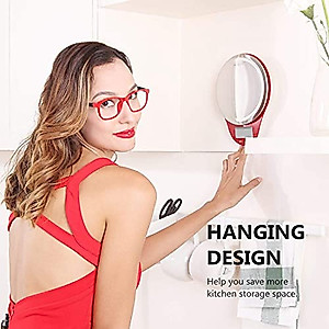 NUTRI FIT Digital Kitchen Scale with Wide Stainless Steel Plateform High Accuracy Multifunction Food Scale with LCD Display for Baking Kitchen Cooking,Tare & Auto Off Function (Red)