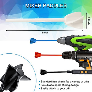 Epoxy Resin Mixer Paddles - Paint Mixer & Epoxy Mixer for Drill Attachment, Reusable Paint Stirrer Drill Paddles for Mix Epoxy Resin, Stirring Spoon, Silicone Spatula and Silicone Mat