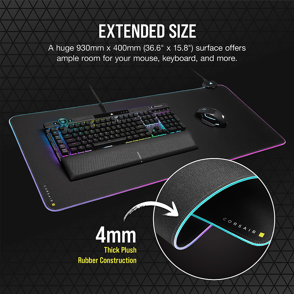 Corsair MM700 RGB Extended Cloth Gaming Mouse Pad