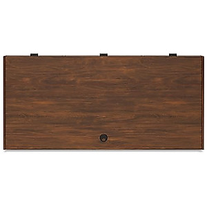 Signature Design by Ashley Lyncott Mid Century 3-Drawer 60" Home Office Desk with Cord Management, Open Cubby and Tapered Legs, Dark Brown