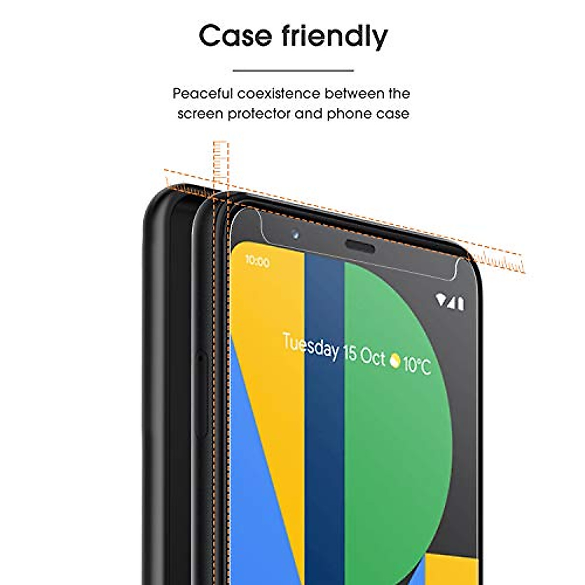 [4 Pack] OMOTON Google Pixel 4 XL Screen Protector, Tempered Glass Screen Protector for Google Pixel 4XL 2019 Released with/Alignment Frame/Scratch Resistant/Bubble Free