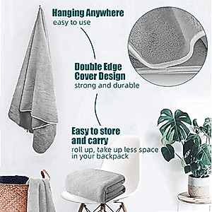 SAMSIER Oversized Beach Towel, Extra Large Pool Towel 35”x71”, Solid Beach Recliner Cover, Soft Quick-Dry Outdoor Shawl, Summer Ideal Gift for Family & Friend (Grey, 1 Pack)