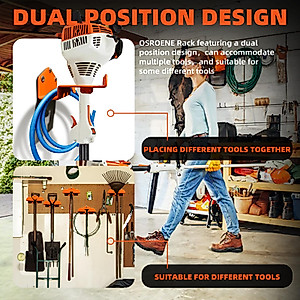 OSROENE Weedeater Hanger, 2 Pack Weed Eater Hanger for Garage Wall, Heavy Duty Weed Wacker Hooks for Garage, Garage Organization Garage Storage Shed Organizer Mounted Grass Trimmer Rack