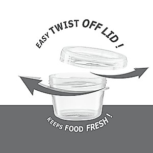 Elegant Disposables (4 Ounce 10 Pack) Clear Twist cap Containers Clear with Screw on Lids Twist Top Food Storage Freezer Containers