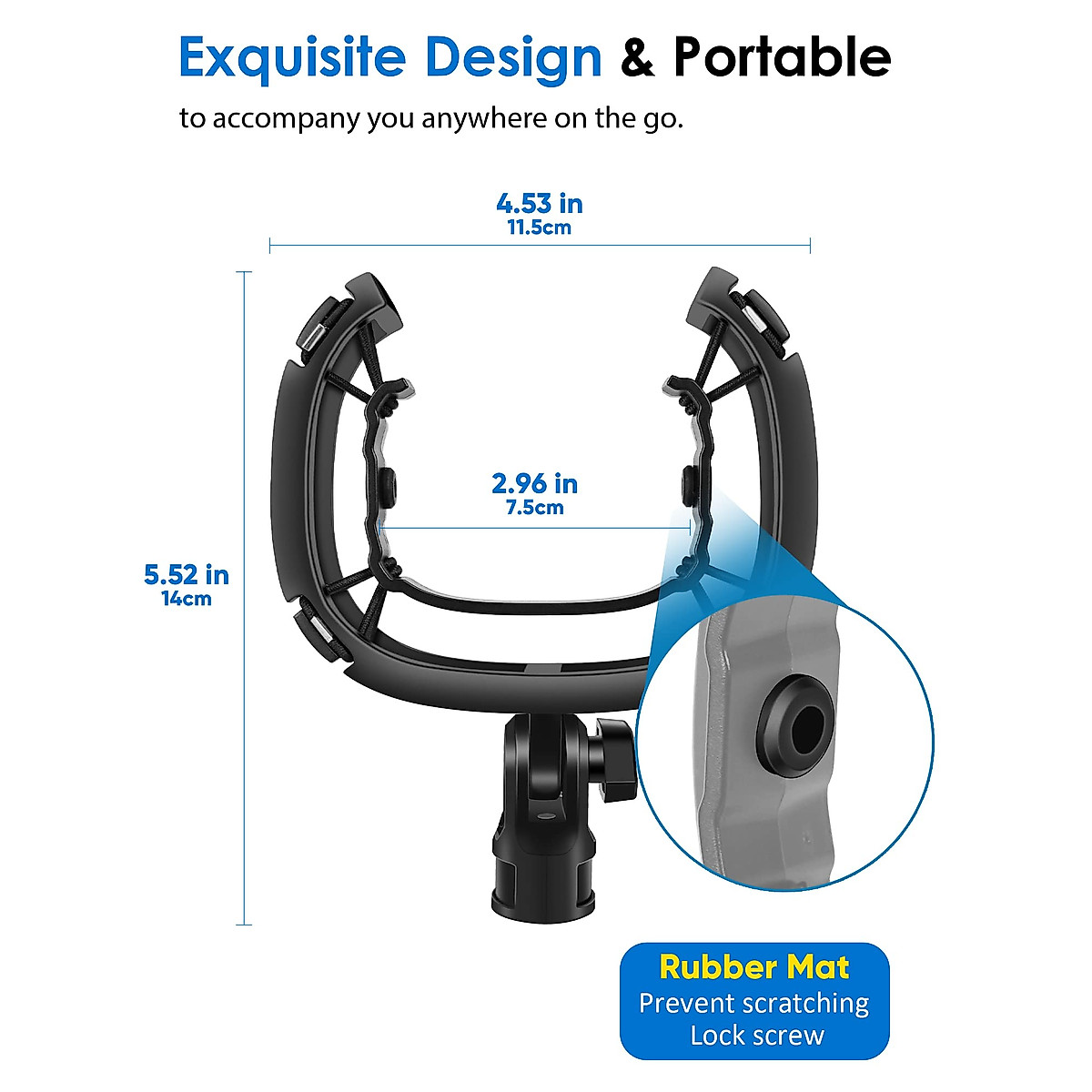 Borenbuir Wave Shock Mount, [Custom Built for Wave Mic] Anti-Vibration Suspension Shock Mount Holder Clip Compatible with Elgato Wave:1 and Wave:3 Microphones