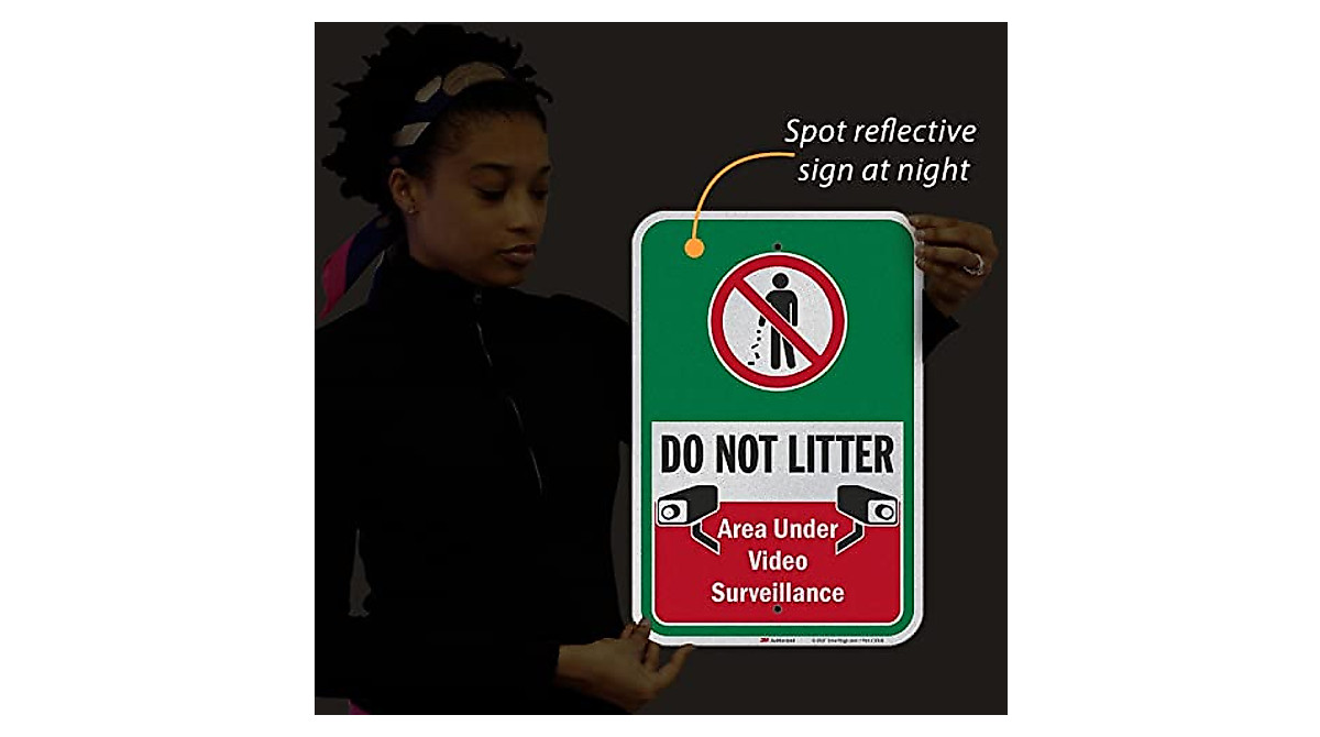 SmartSign Do Not Litter Metal Sign - Reflective & Durable