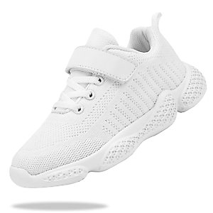 Santiro White Girls Tennis Shoes Fashion Boys Sneakers Lightweight Breathable Little Kids Size 12.5 M US