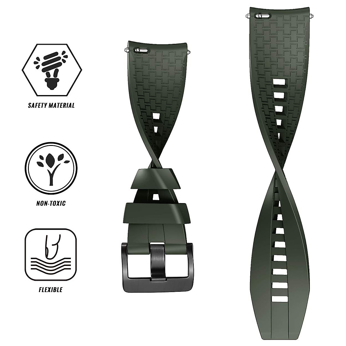 NotoCity for Samsung Galaxy Watch 46mm/ Galaxy Watch 3 45mm/ Huawei GT/Huawei GT 2(46mm) Watch Band, 22mm Silicone Straps Watch Band Accessory (army green)