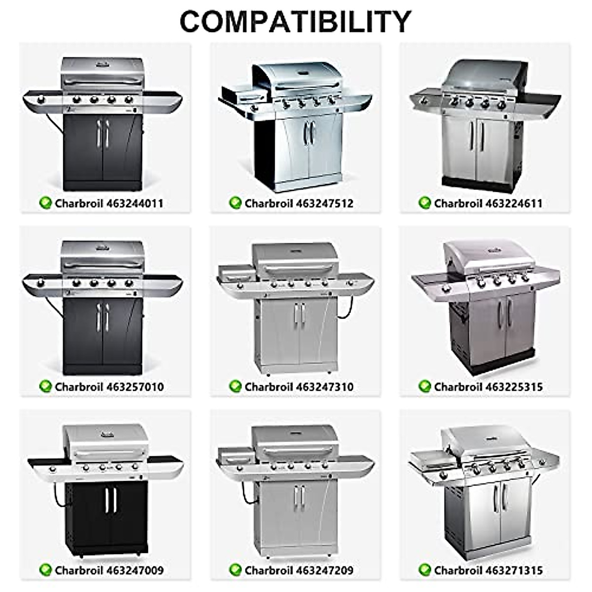 Adviace Grill Parts Kit Compatible with Charbroil 463244011 463244012 463257010 463247009 463215513 463247512 463247310 463215512 463212511 463247209 463267113 463224611 463225315 463271314 Gas Grill