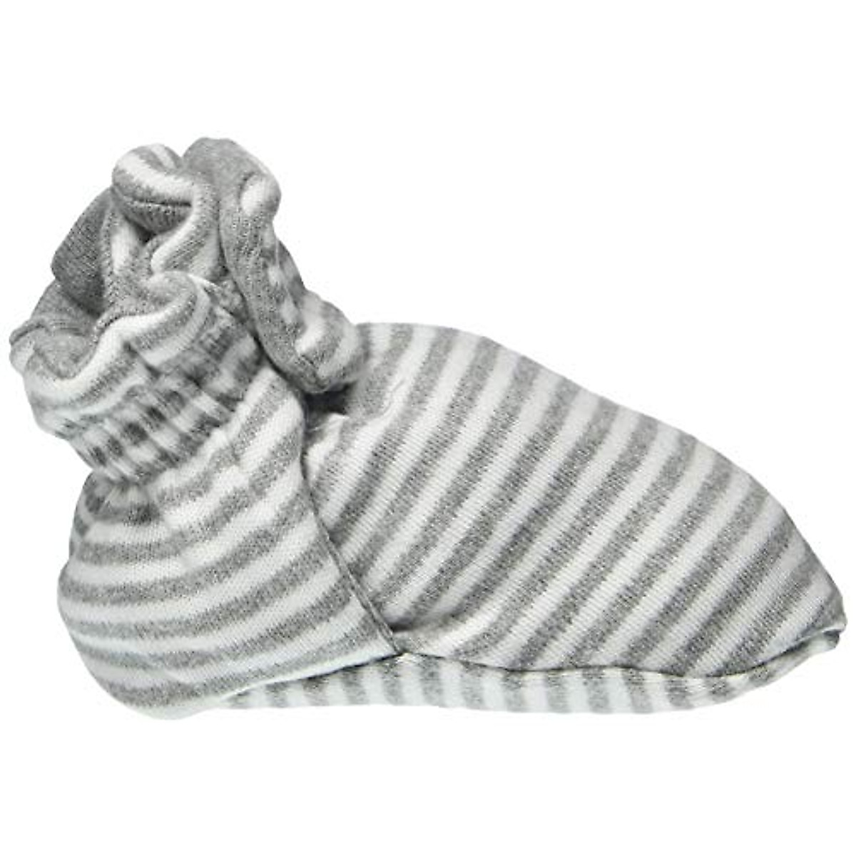 Burt's Bees Baby Baby Organic Cotton Newborn Essentials Shoes, Gender Neutral Color for Ages 0 to 9 Months Old Slipper Sock, Heather Grey Stripe, 3 Unisex Infant