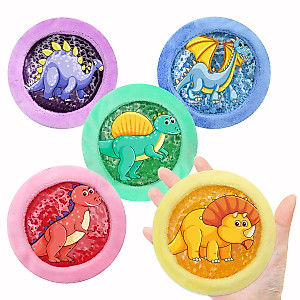 Boo Boo Ice Pack for Kids Injuries, Kids Ice Pack wit, Gel Cold Pack Toddler Ice Pack with Soft Cover Baby, Kid's Pain Relief, Fever, Wisdom Teeth, First Aid, Head, Neck, Arms, Dinosaur 5 PCS