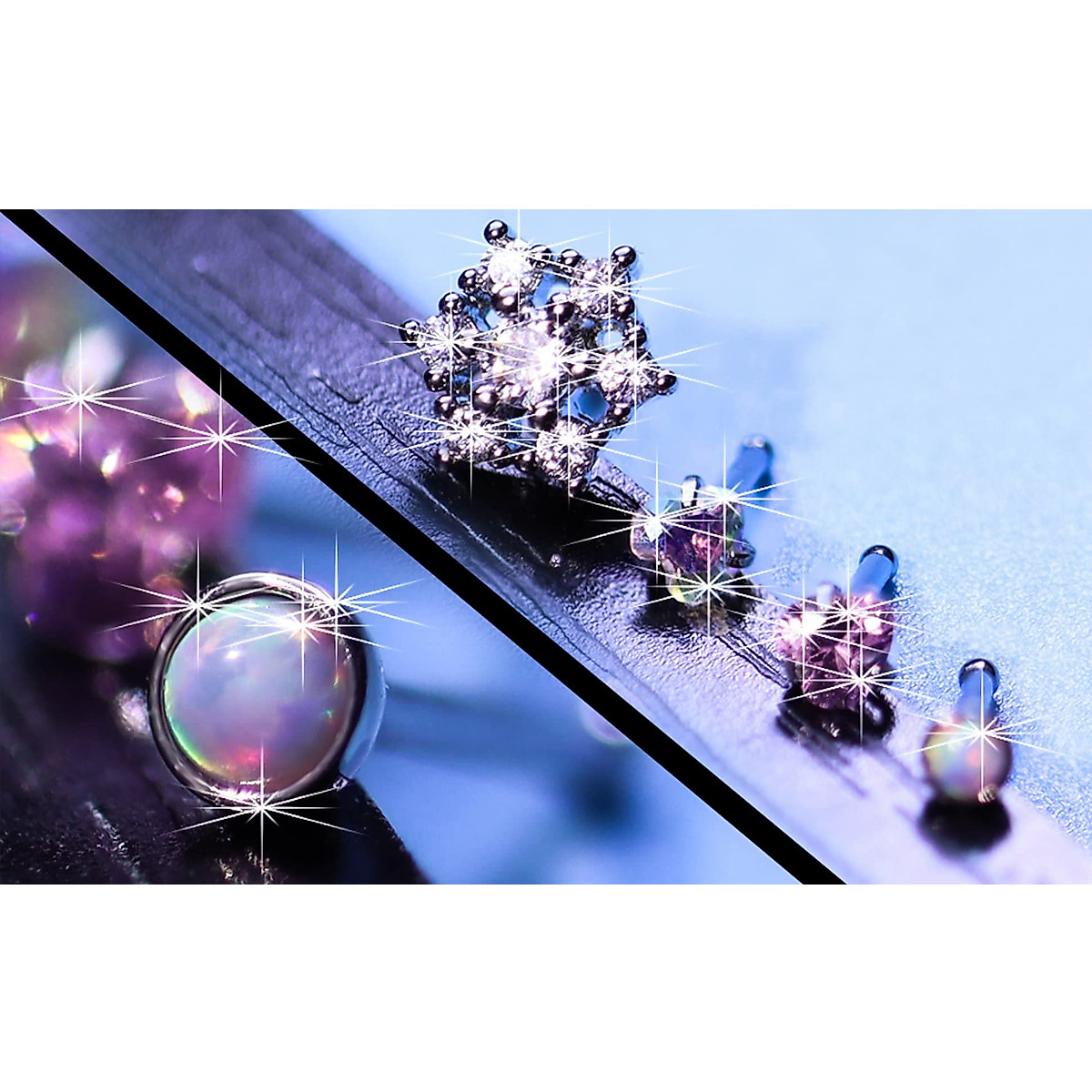 Prjndjw 44pcs 18G 20G Nose Rings Studs Nose Rings for Women Nose Piercings Jewelry Surgical Stainless Steel Straight Nose Studs Moon Star Heart Butterfly Hypoallergenic for Men