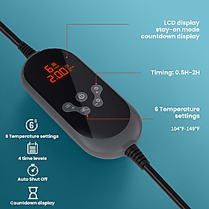 Weighted Heating Pad for Neck and Shoulders- 2.4lb Electric Neck Heating Pads for Neck Cramps Pain Relief, Heat Pads with 6 Heating Levels, 4 Auto-Off, Gifts for Women Men Mom Dad, 22"x22"