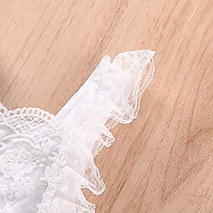 LXXIASHI Infant Baby Girl Romper Dress Summer Lace Bodysuits Fly Sleeves Jumpsuits Boho Summer Clothes (02-White, 0-3 Months)