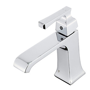 Fine Fixtures Arched Square Single Hole Bathroom Faucet, Polished Chrome