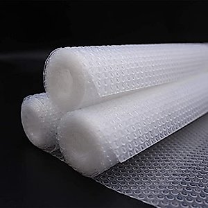 HOMPAL Cabinet Shelf Liner, Drawer Liner, Kitchen Cabinet Liners for Shelves, Non-Slip Wire Shelf Liner Cabinet Mat Drawer Liners for Kitchen, Fridge, Storage, Desks (17.5" x 59" x 3 ) - White Dot