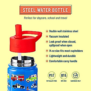 Wildkin 12 Inch Backpack Bundle with 14 Ounce Steel Reusable Water Bottle (Heroes)