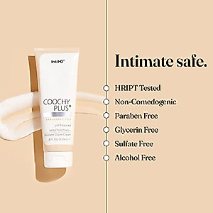 Coochy Plus Intimate Shaving Cream FRAGRANCE FREE For Pubic, Bikini Line, Armpit and more - Rash-Free, Prevents Razor Burns & Bumps, In-Grown Hairs, Itchiness 8oz Tube