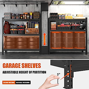 66"W 8500LBS Heavy Duty Storage Shelves,Metal Garage Shelving Units,Durable Adjustable Steel Utility Shelving Units for Home Commercial Industrial Warehouse Storage Organization Utility Racks