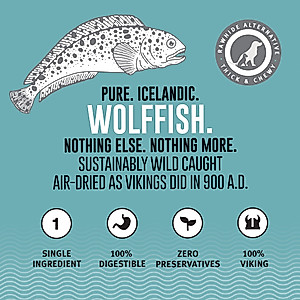 Icelandic+ Wolffish Skin Stick Chews Dog Treat 3.0-oz Bag
