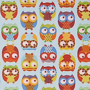 7Pcs Cartoon Owls Prined 18" x 22" Fat Quarters Fabric Bundles for Patchwork Quilting,Pre-Cut Quilt Squares for DIY Sewing Patterns Crafts