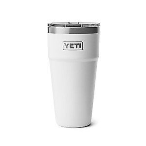 YETI Rambler 30 oz Stackable Tumbler, Stainless Steel, Vacuum Insulated with MagSlider Lid, White