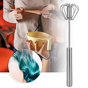 Hand Blenders,Stainless Steel Semi-Automatic Multifunction Cream Mixer Manual Egg Blender Stainless Steel Egg Color Cream Mixer Wand [#1]