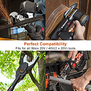 ANTRobut Replacement Worx 20V Battery and Charger Kit for Worx WA3525 WA3520 WA3575 WA3578 20V PowerShare 3.5Ah Battery, for Worx 20V and 40V (2X20V) Cordless Tools