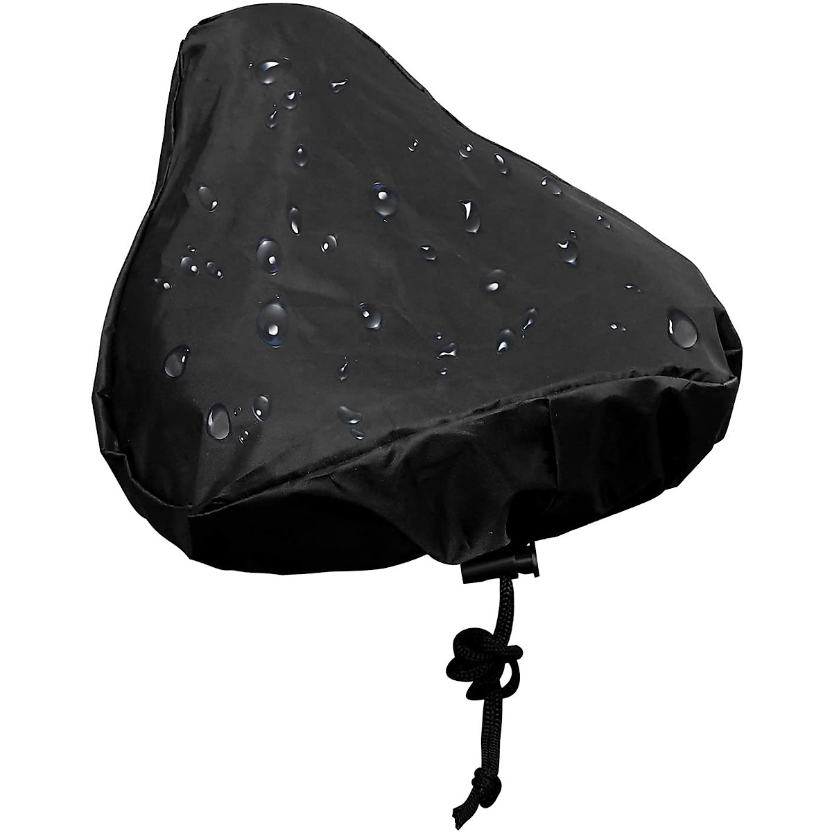 LUTER Waterproof Bike Seat Cover with Drawstring, Protective Water Resistant Bicycle Saddle Rain Dust Cover (Black)