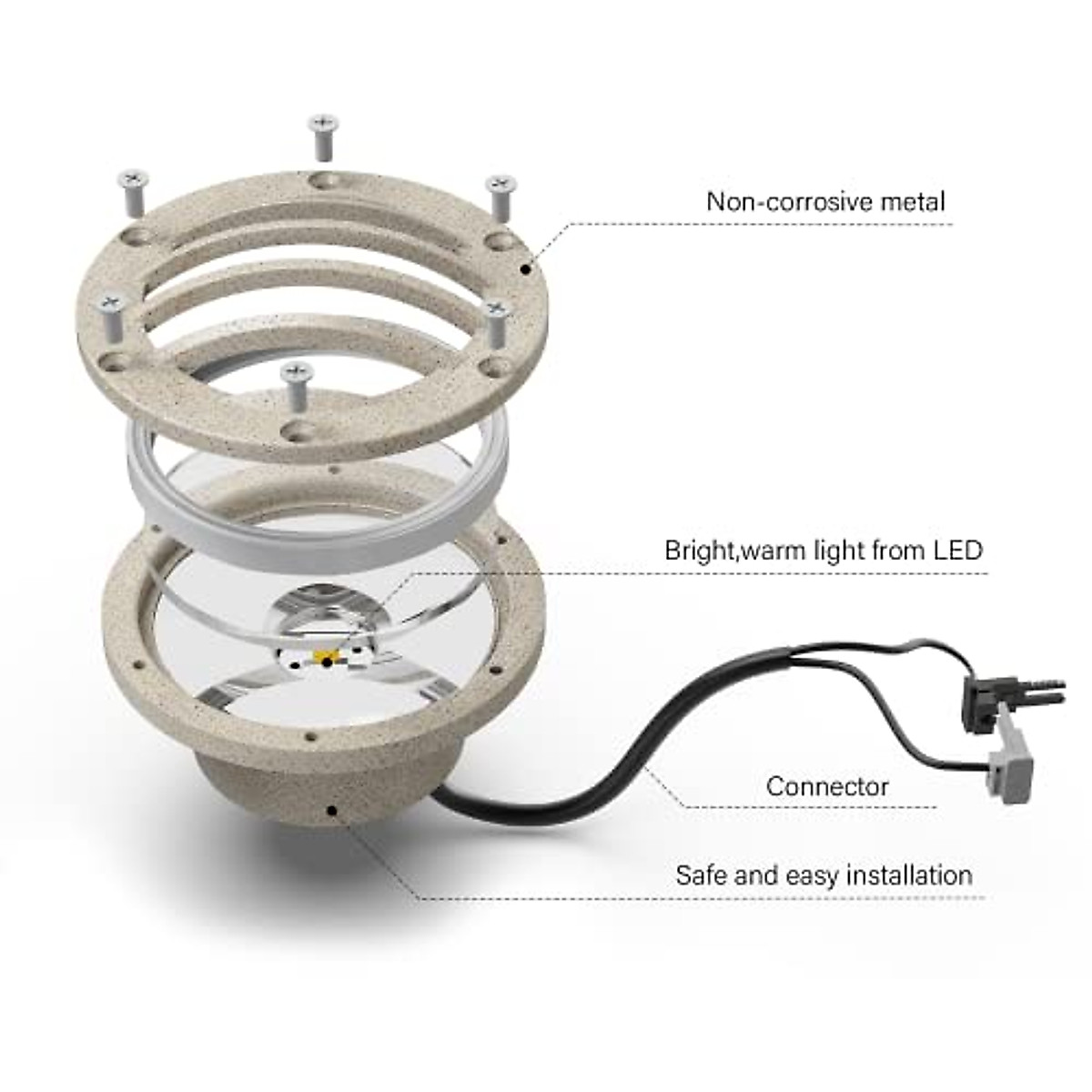 Malibu Well Light LED Low Voltage Landscape Lights 200 Lumen 2800K Warm White In-Ground Light Spotlights for Driveway, Pathway, Deck, Garden, 12V AC Outdoor Lighting (1 Pack)