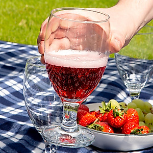 Rink Drink 4x Pint 590ml (20oz) Classic Tulip Beer Glasses Set - 'Empire' Range - Stemmed Snifter Drinking Lager Glass