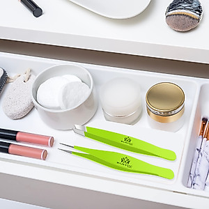 Majestic Bombay Fine Point + Slant Tweezers for Women and Men – Splinter Ticks, Facial, Brow and Ingrown Hair Removal–Sharp, Needle Nose, Surgical Tweezers Precision best tweezers for chin hair